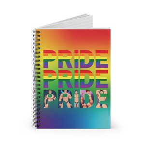 Pride LGBTQ Gay Pin up Letters Spiral Notebook - Ruled Line Tom of ...