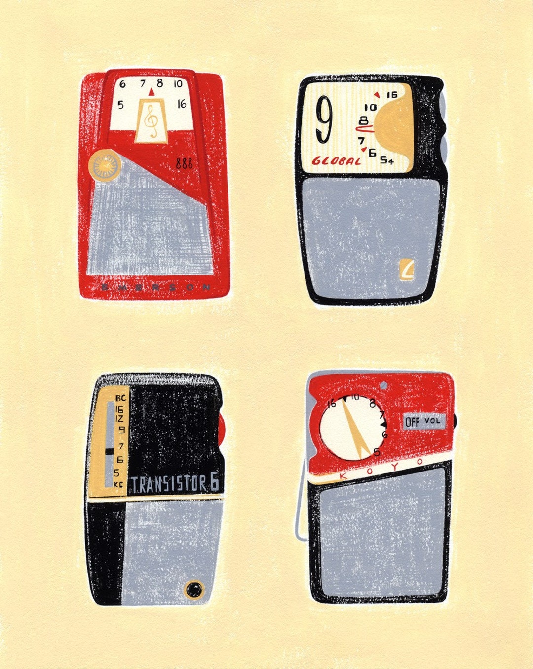 Transistor Radios, Art Print, 8.5x11, Vintage Radios - Etsy
