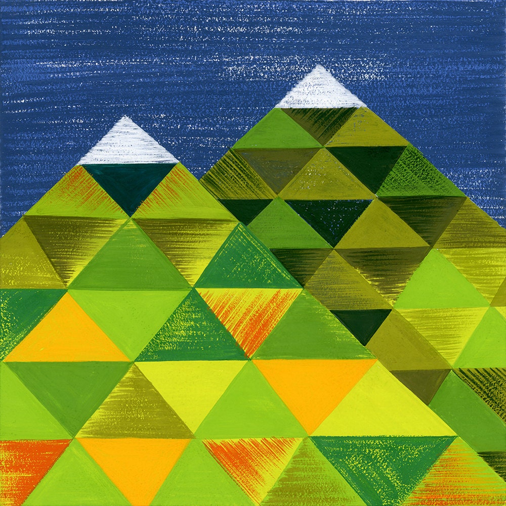Mountain Triangles, 13x19 and 8.5x11, Art Print, - Etsy