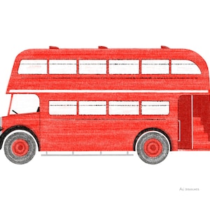 Double Decker Bus Poster, Toddler Boy Wall Art, Nursery Prints, Boy Car ...