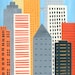 Orange Cityscape, 13x19 and 8.5x11, Art Print - Etsy