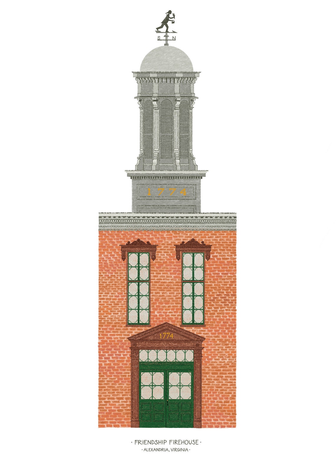 Old Town Alexandria Friendship Firehouse, Wall Art Decor, Firehouse ...