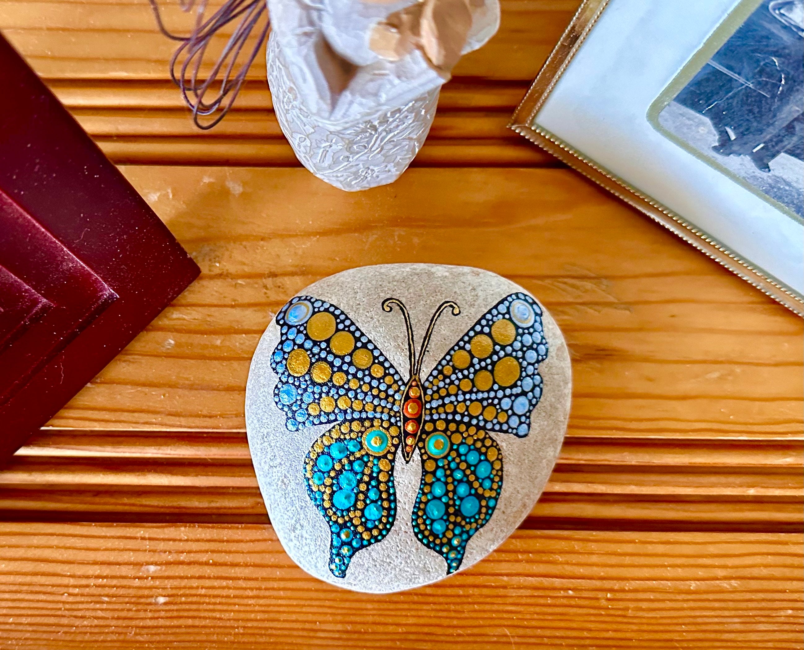 Butterfly Dot Painted Rock | Gifts for Women | Painted Rocks for the ...