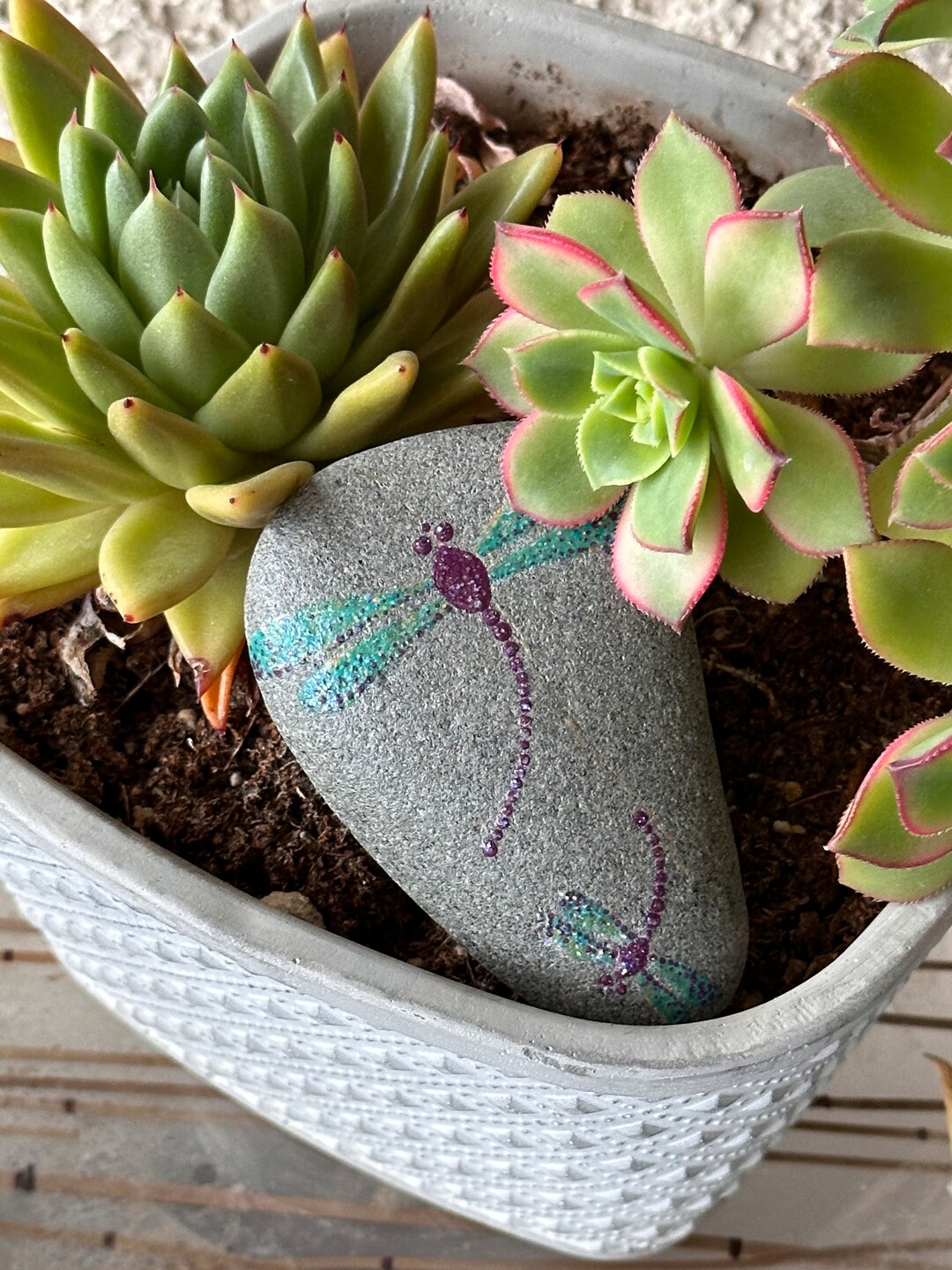 Dragonfly Garden Stone | Painted Rocks | Dragonfly | Painted Rock Art ...