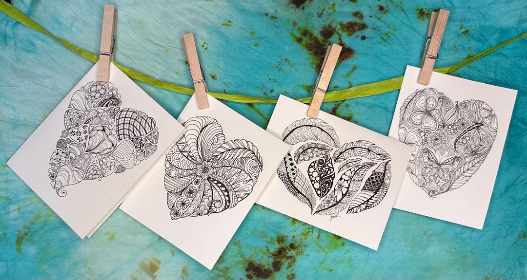 Blank Zentangle Note Cards With Original Artwork - Choose Individual ...
