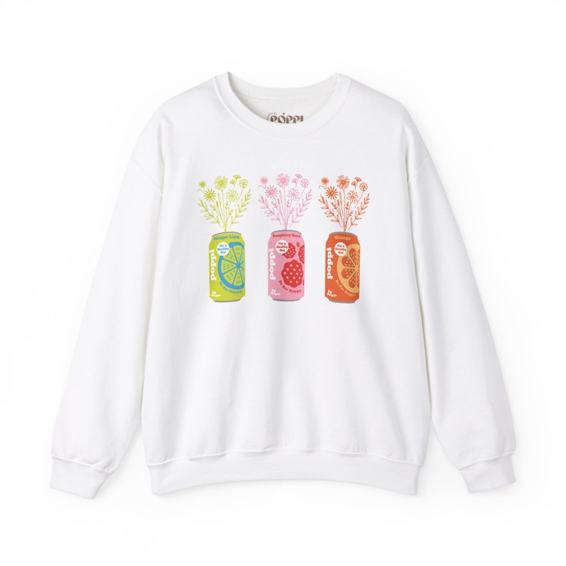 Poppi Soda Sweatshirt, Poppi Soda Crewneck Sweatshirt, Floral ...