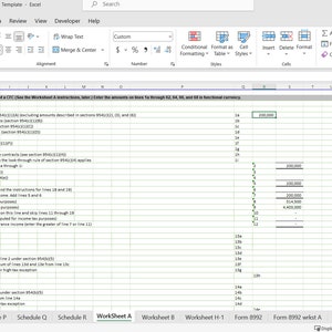 Form 5471 and 8992 Calculation Template - Etsy