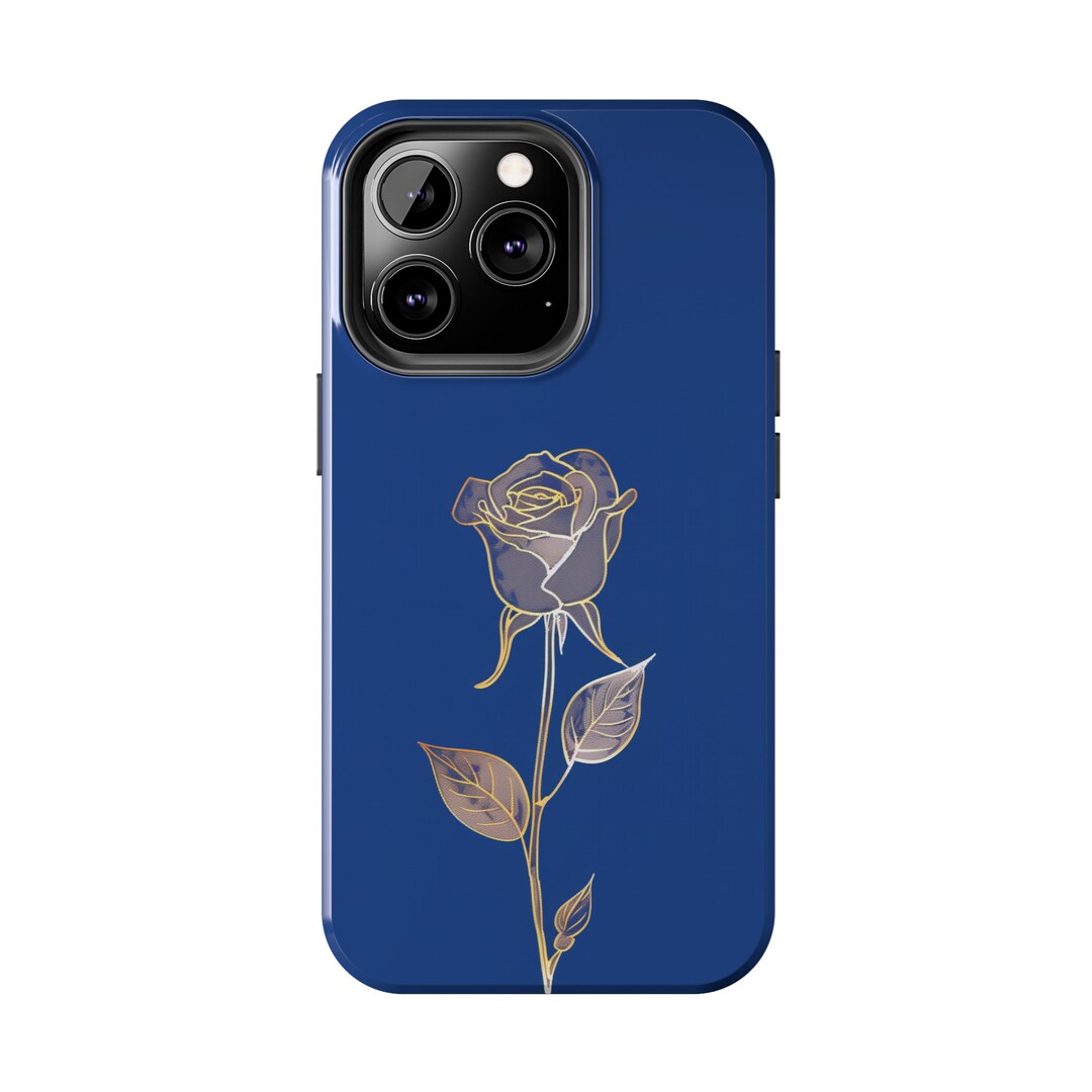 The Golden Rose Royal Blue Case | Unique Design Phone Case | iPhone 15 ...