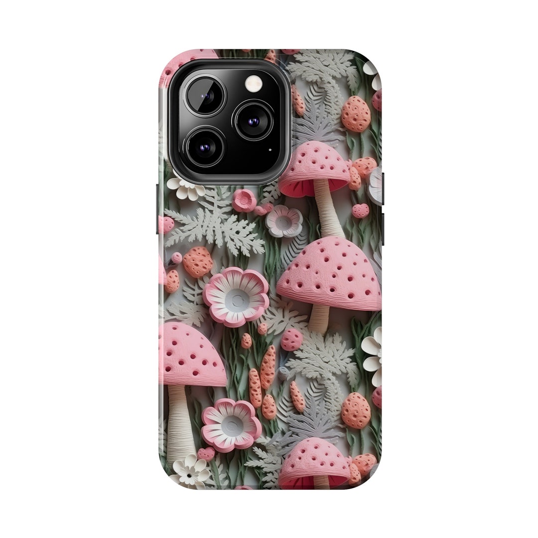 Pink Mushrooms and Flowers 1 Case | Unique Design Phone Case | iPhone ...