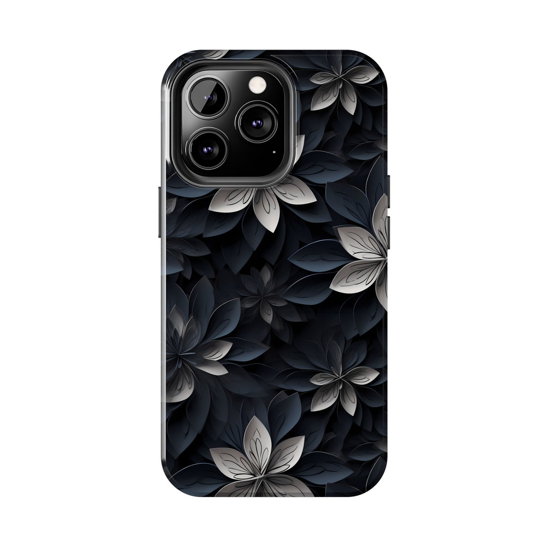 Black and White Origami Flowers Case Unique Design Phone Case iPhone 15 ...