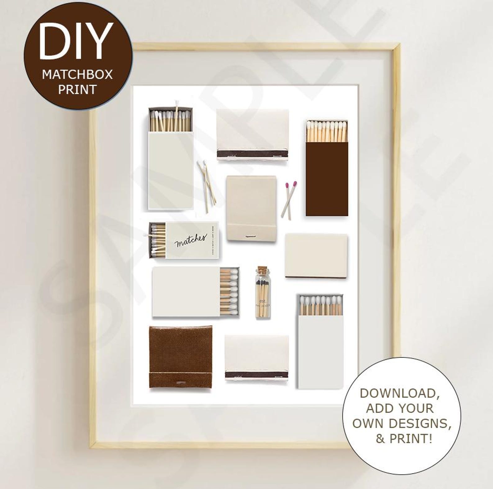 Matchbox Art Template, Blank Matchbox Template, Blank Matchbox Digital ...