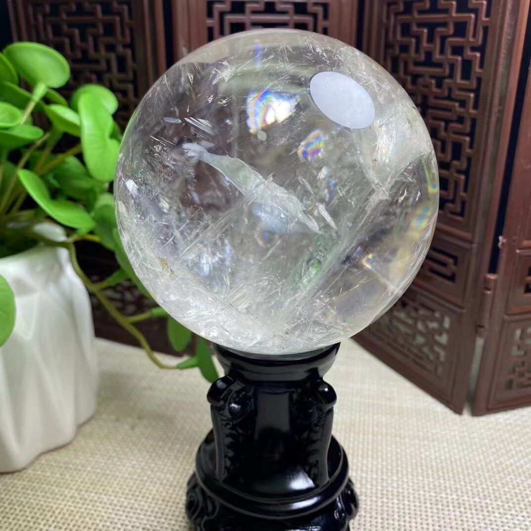 TOP 2.31LB Natural Rainbow Clear Quartz Ball, Crystal Ball, Crystal ...