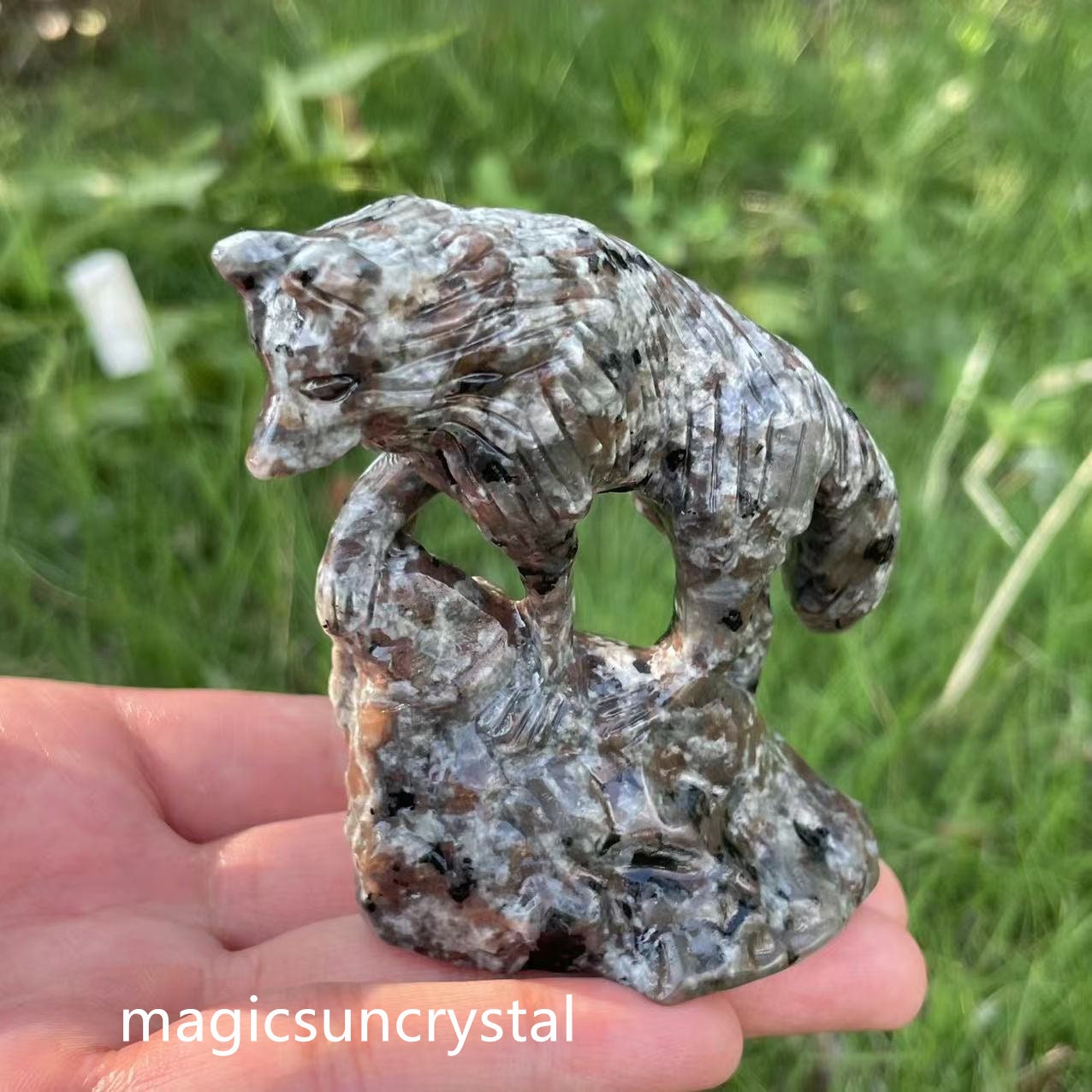 3 Natural Yooperlite Crystal Hand Carved Wolf Skull Gift Home ...