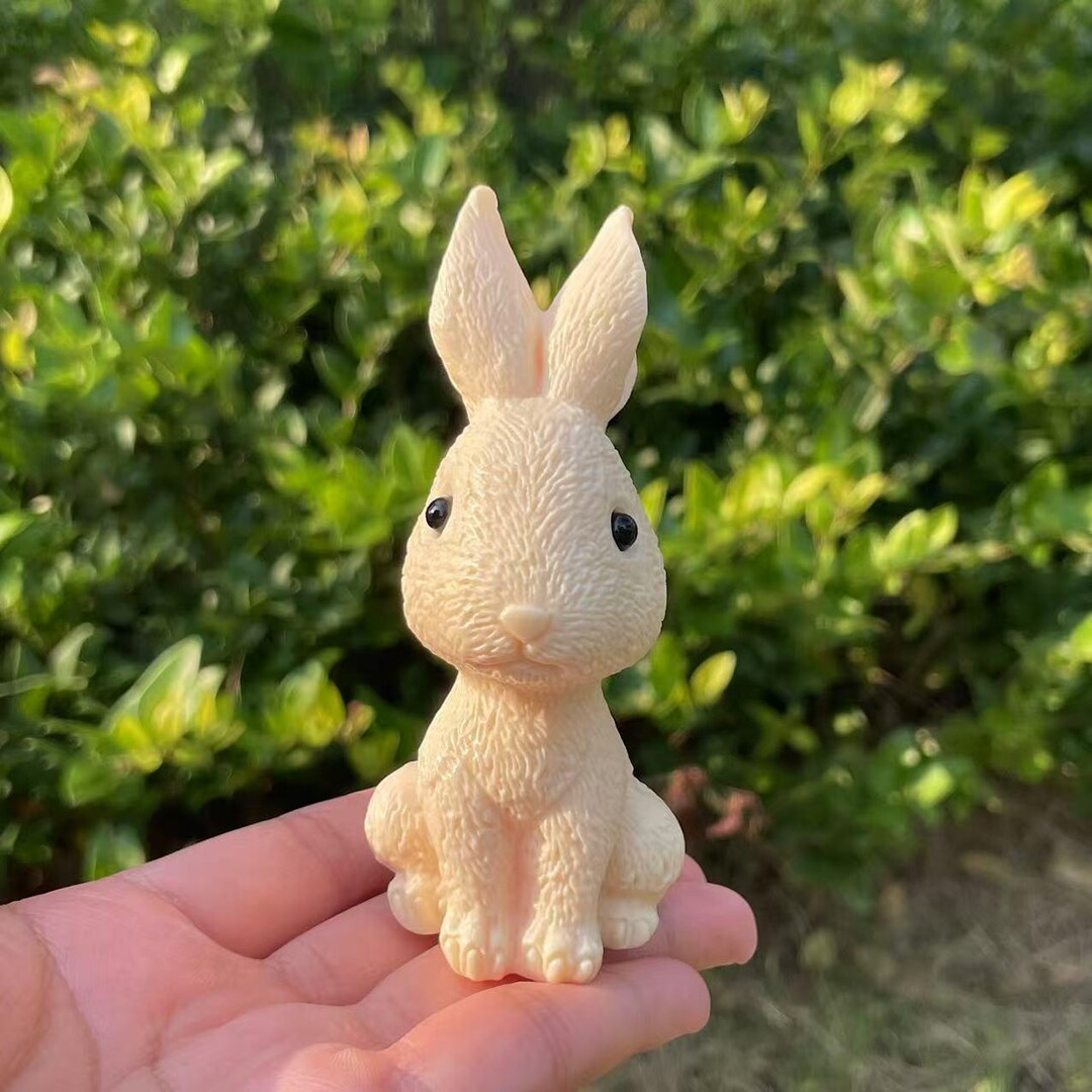 4" Hand Carved Tagua Nut Drag Rabbit, Ivory Nut Rabbit, Holiday Gift ...