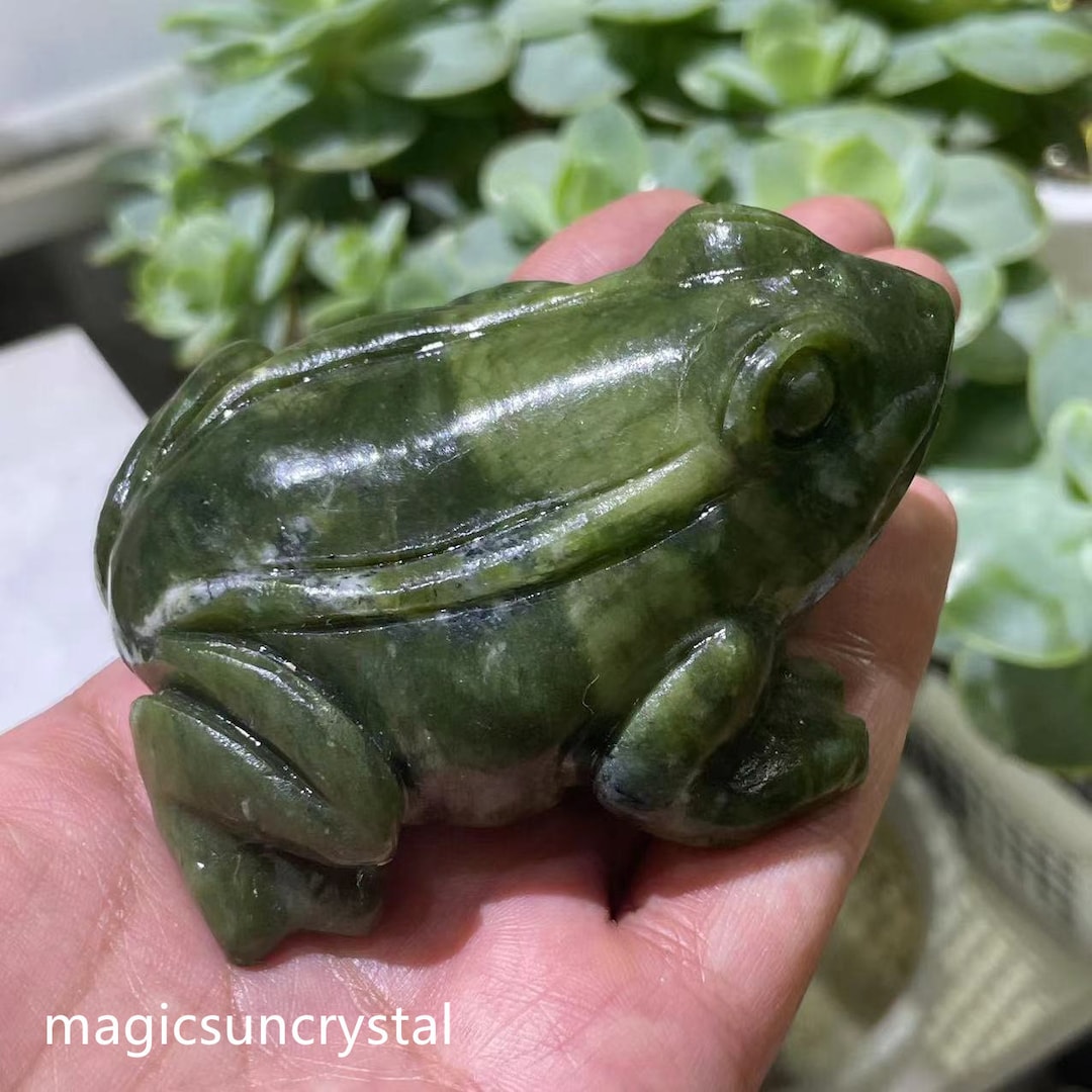 3 Natural Green Jasper Crystal Hand Carving Frog Skull Gift Home ...