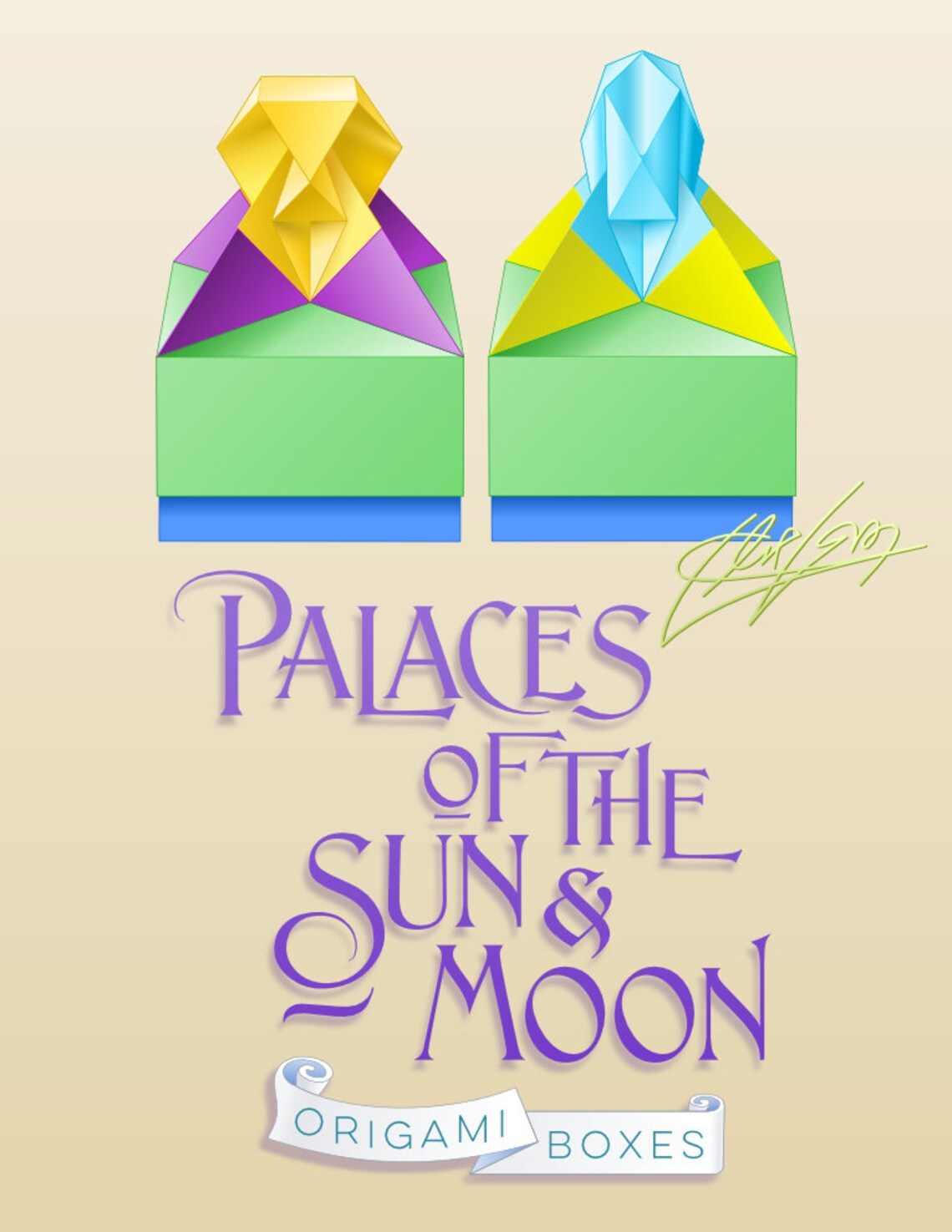 Origami Palaces of the Sun and Moon Boxes Tutorial PDF Booklet - Etsy