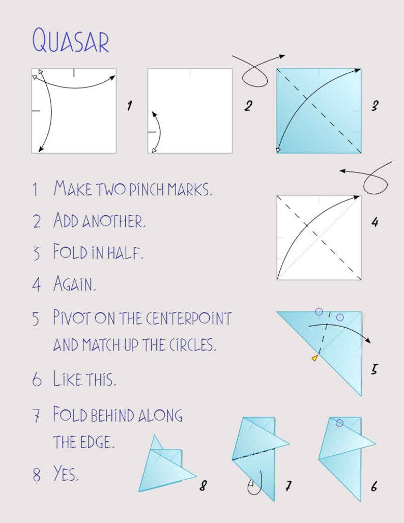 Origami Quasar Tutorial PDF Booklet - Etsy
