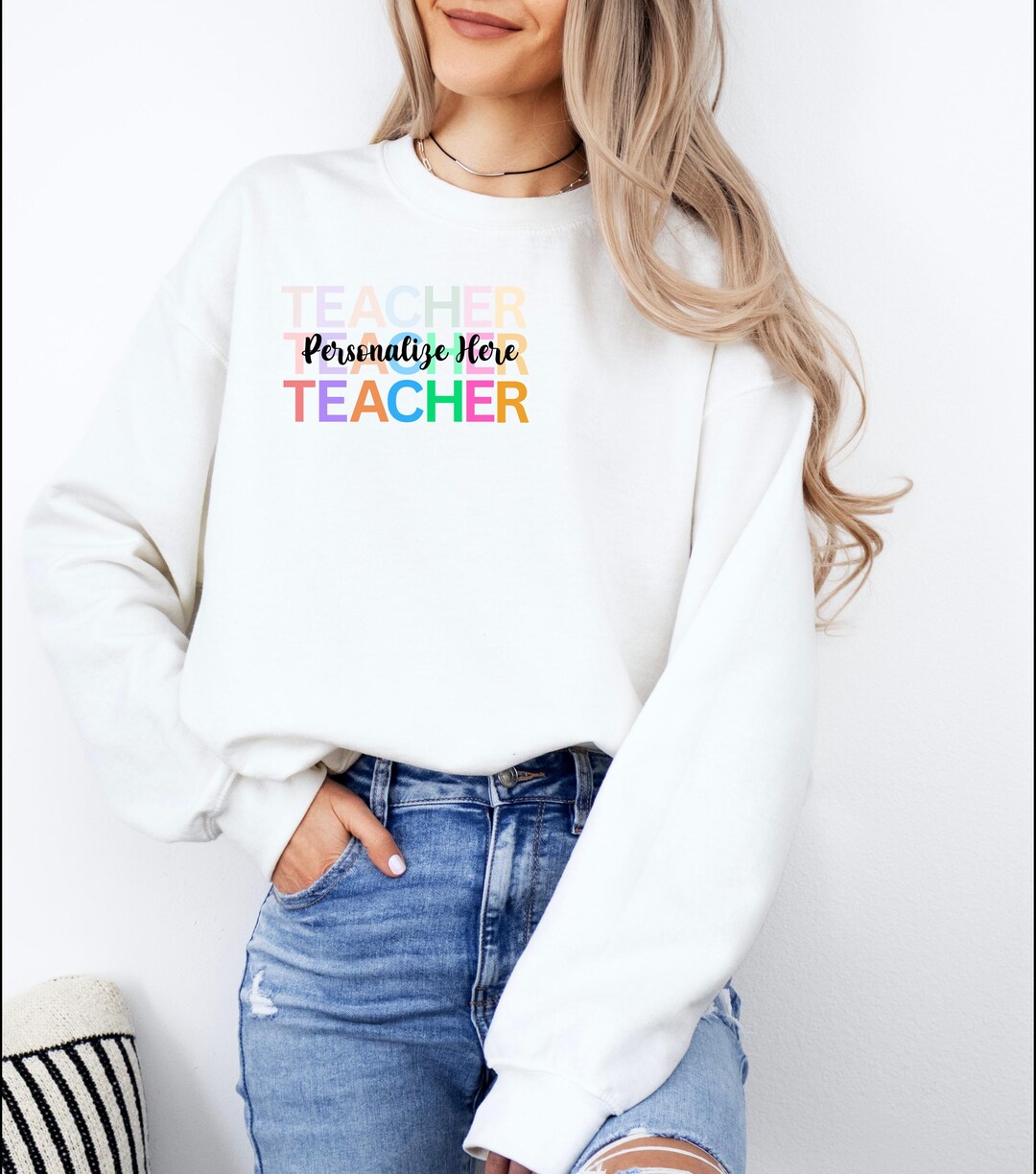Stylish Teacher Sweatshirt: Classic Fit Cotton-blend Educator Gift - Etsy