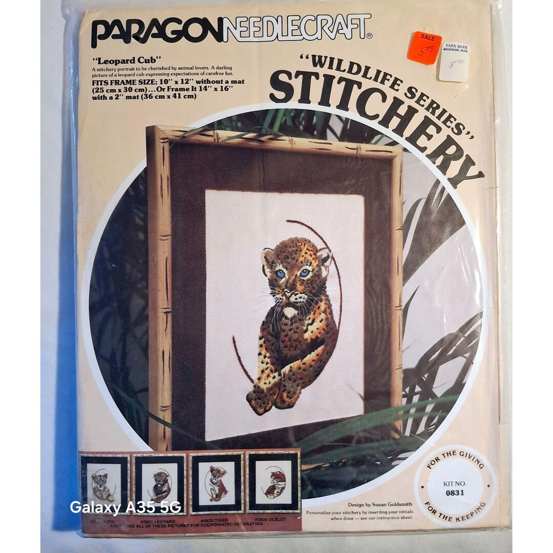 Paragon Crewel Wildlife Series "leopard Cub" Stitchery Kit No. 0831 ...