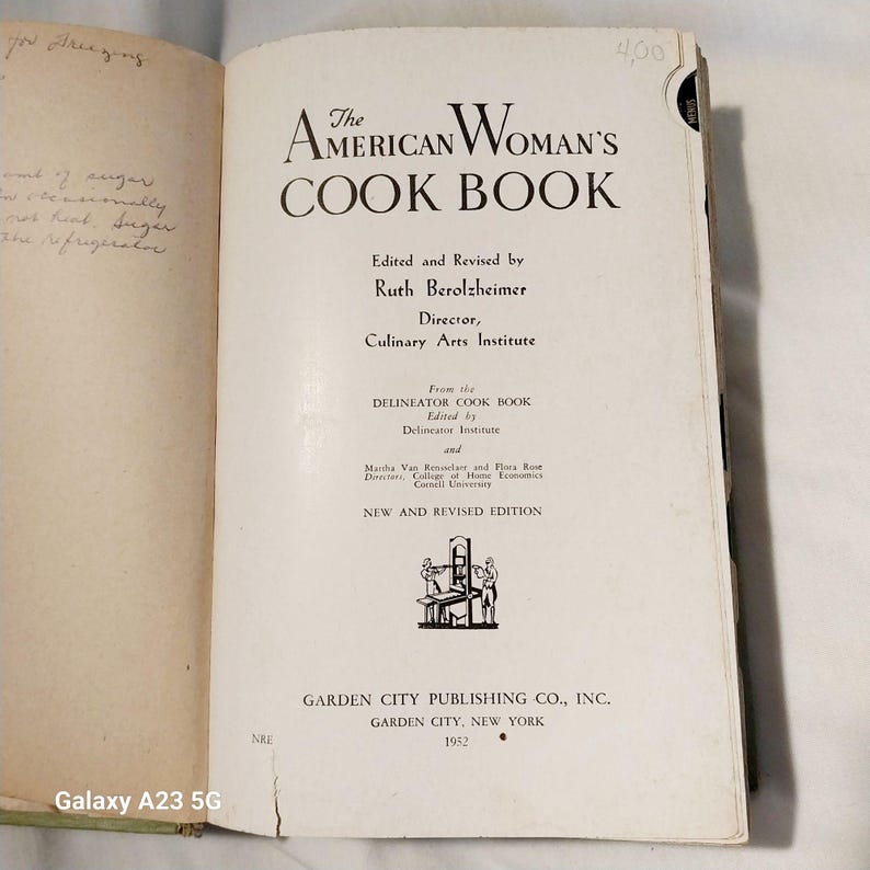 The American Womans Cook Book 1952 Edition by Ruth Berolzheimer - Etsy