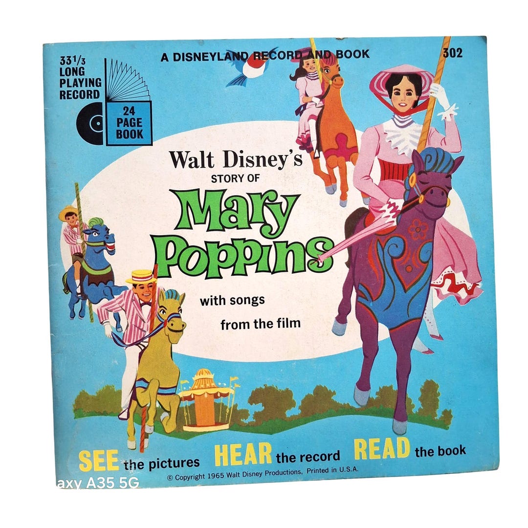 1963 Walt Disneys Mary Poppins Story With Songs From Film Vinyl Record ...