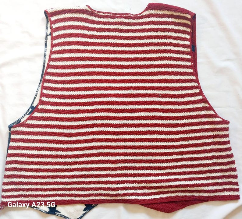 Vintage Jacque and Koko American Flag Knit Vest Size 26/28 Acrylic ...