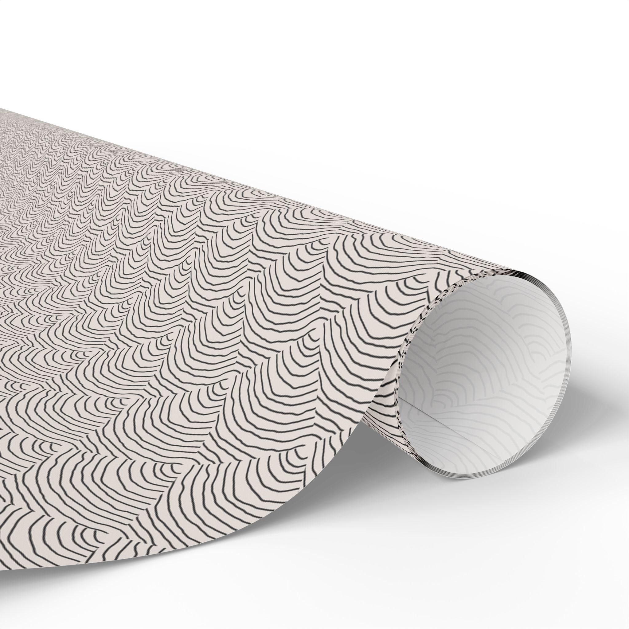 Modern Wave Pattern Wrapping Paper Neutral Elegant Gift Wrap Minimalist ...