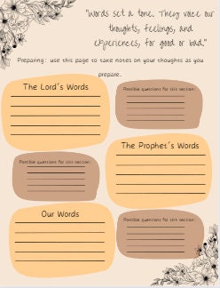 General Conference Talk "words Matter" Relief Society Lesson 2024 - Etsy