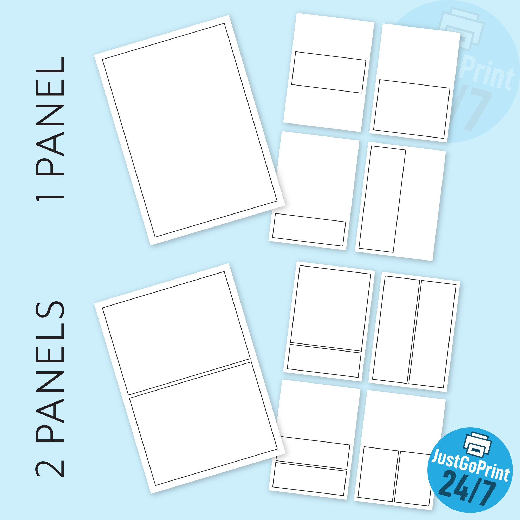 Basic Comic Book Panels With 50 A4 Printable Pages, Drawing Strips, Art ...