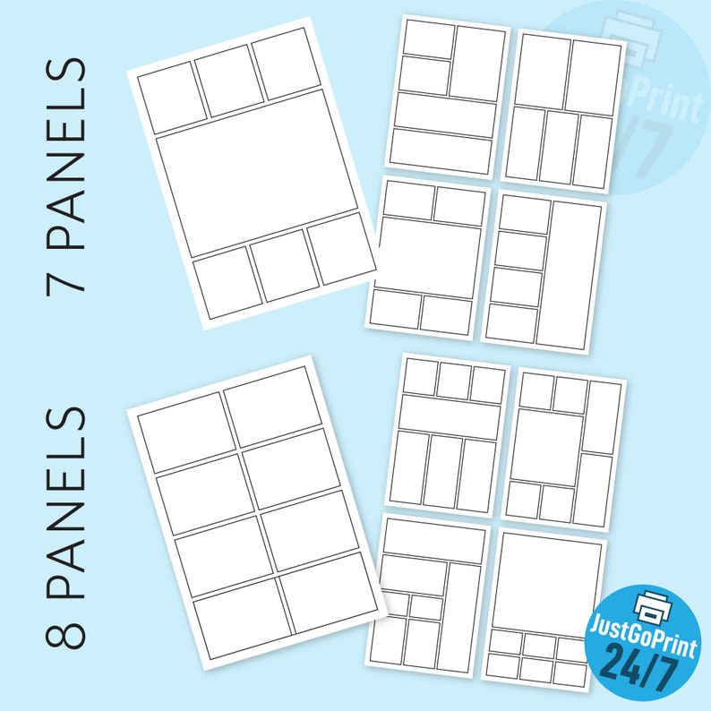 Basic Comic Book Panels With 50 A4 Printable Pages, Drawing Strips, Art ...