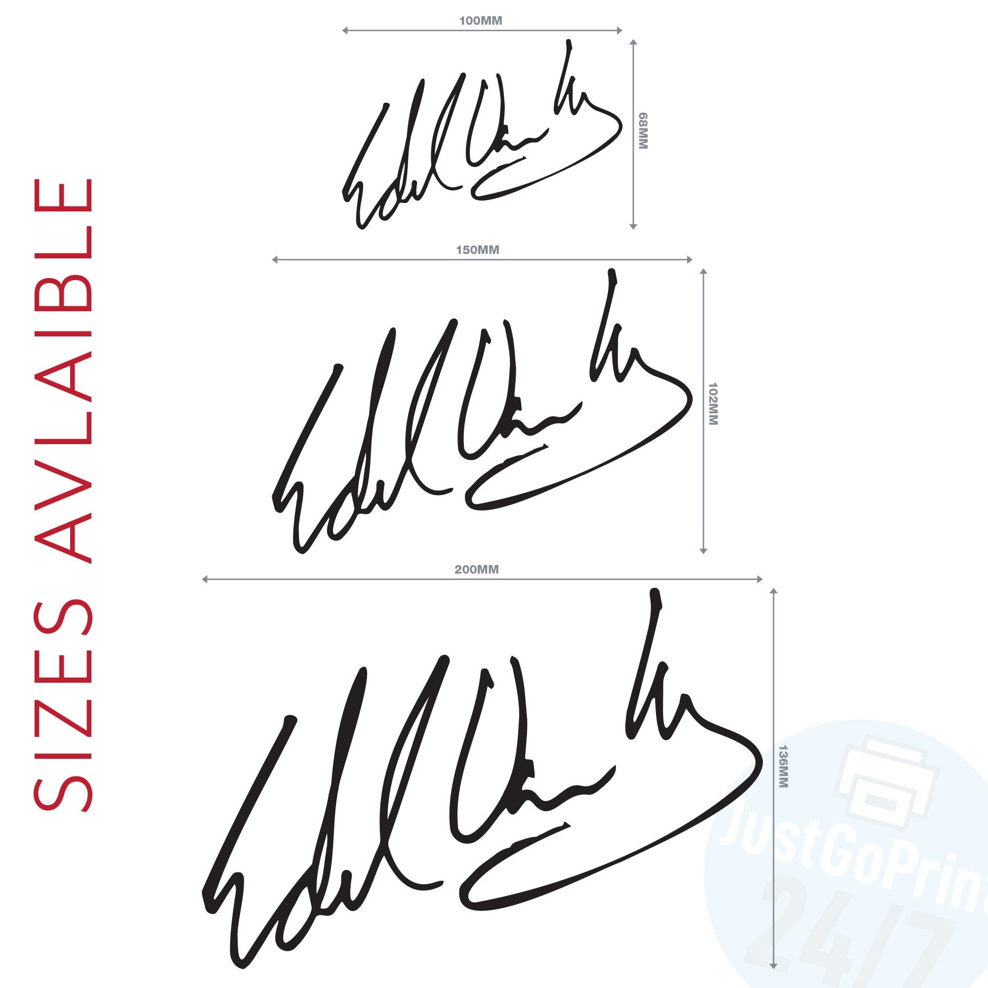 Eddie Van Halen Autograph Vinyl Decal Guitar Window Bumper Sticker - 3 ...