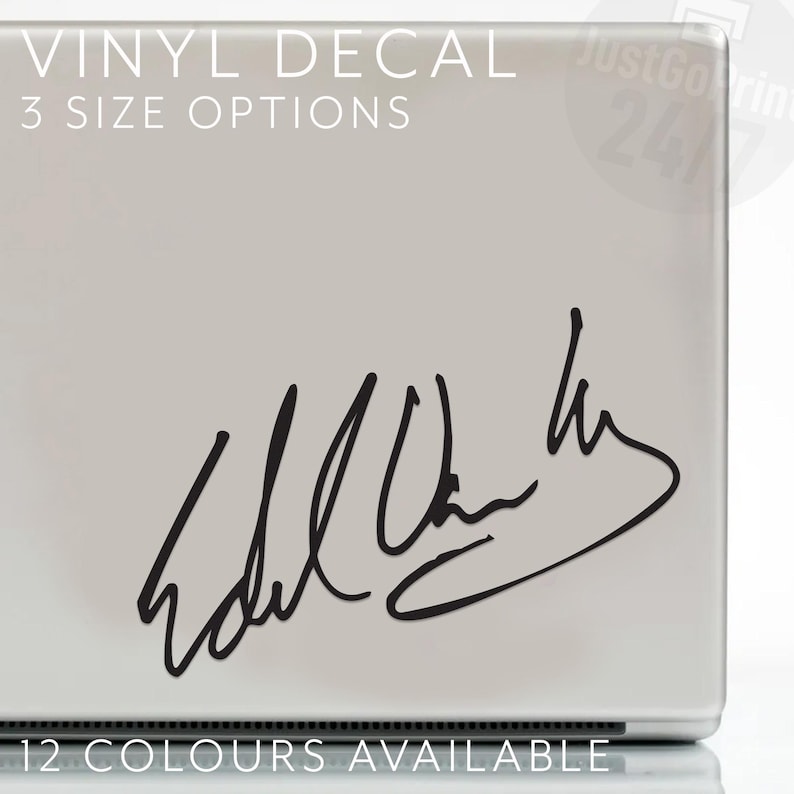 Eddie Van Halen Autograph Vinyl Decal Guitar Window Bumper Sticker - 3 ...