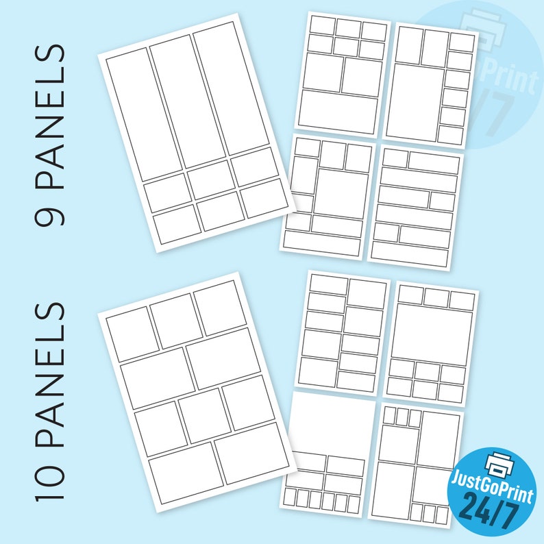 Basic Comic Book Panels With 50 A4 Printable Pages, Drawing Strips, Art ...