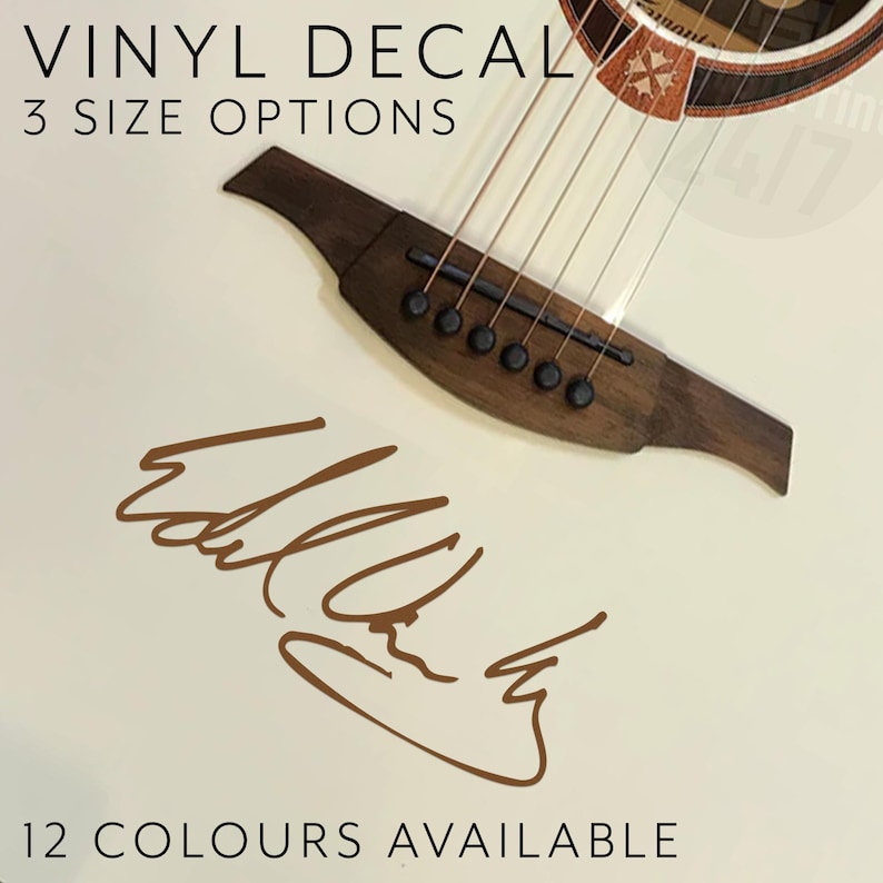 Eddie Van Halen Autograph Vinyl Decal Guitar Window Bumper Sticker - 3 ...