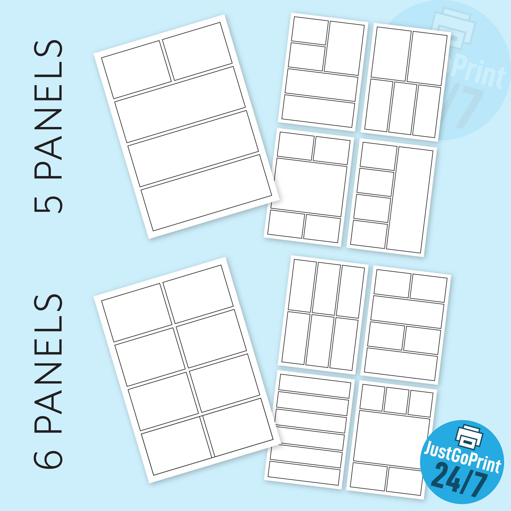 Basic Comic Book Panels With 50 A4 Printable Pages, Drawing Strips, Art ...