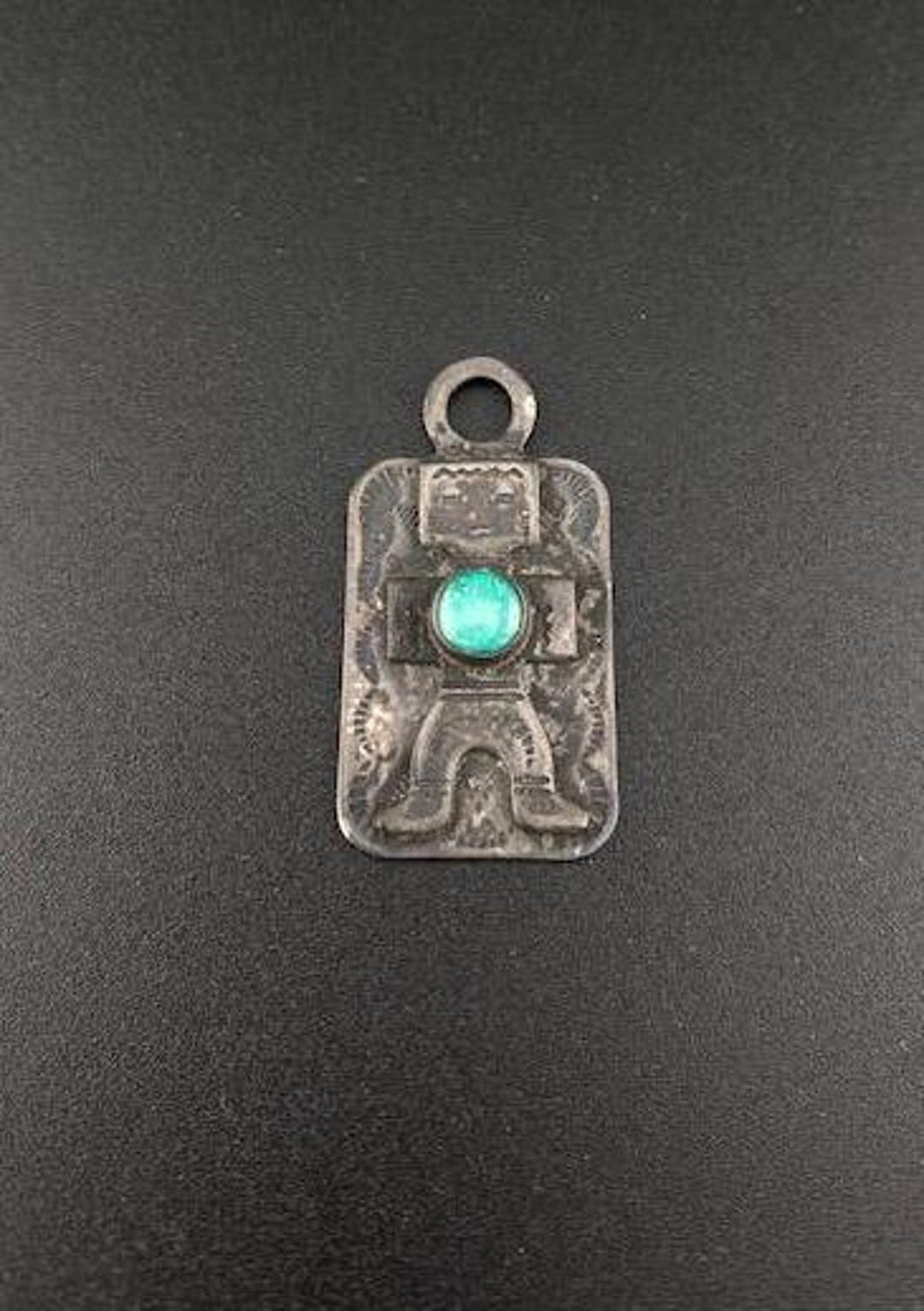 Fred Harvey Era Sterling Silver Turquoise Kachina Man Dog Tag - Etsy