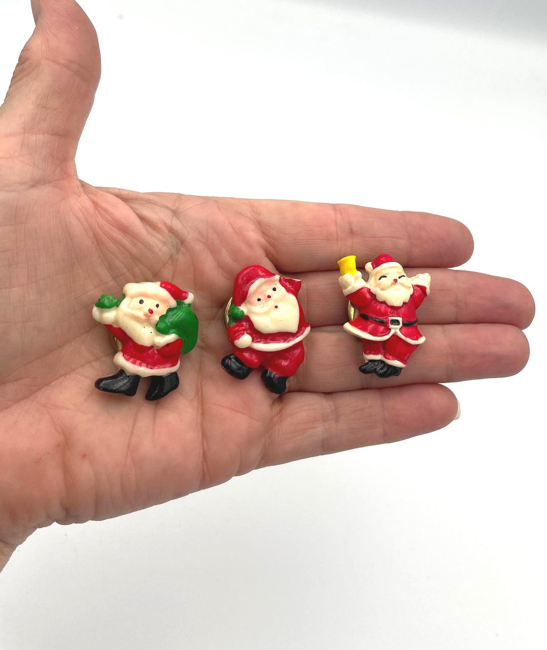 Vintage Trio of Santa Claus Button Covers - Etsy