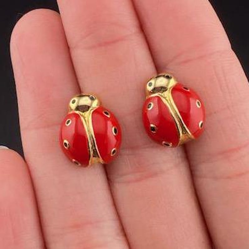 Ladybug Earrings - Etsy