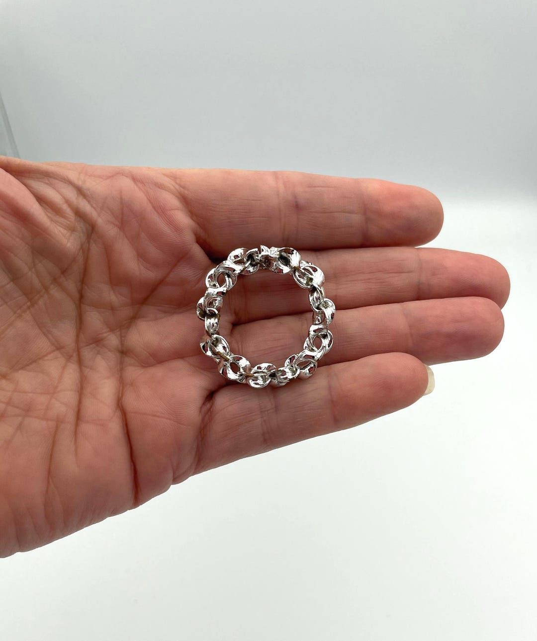 Vintage Silver Tone Braided Link Circle Brooch - Etsy