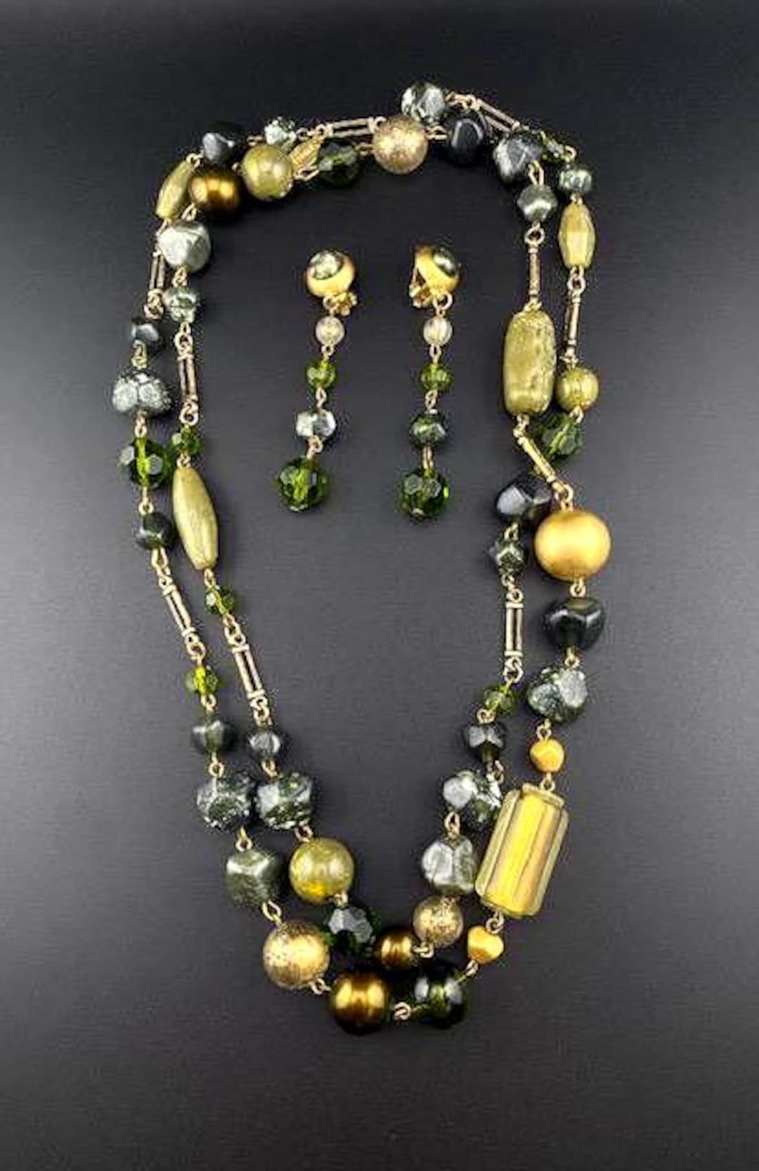 Vintage Express Made in Italy Faux Stone Necklace Set - Etsy