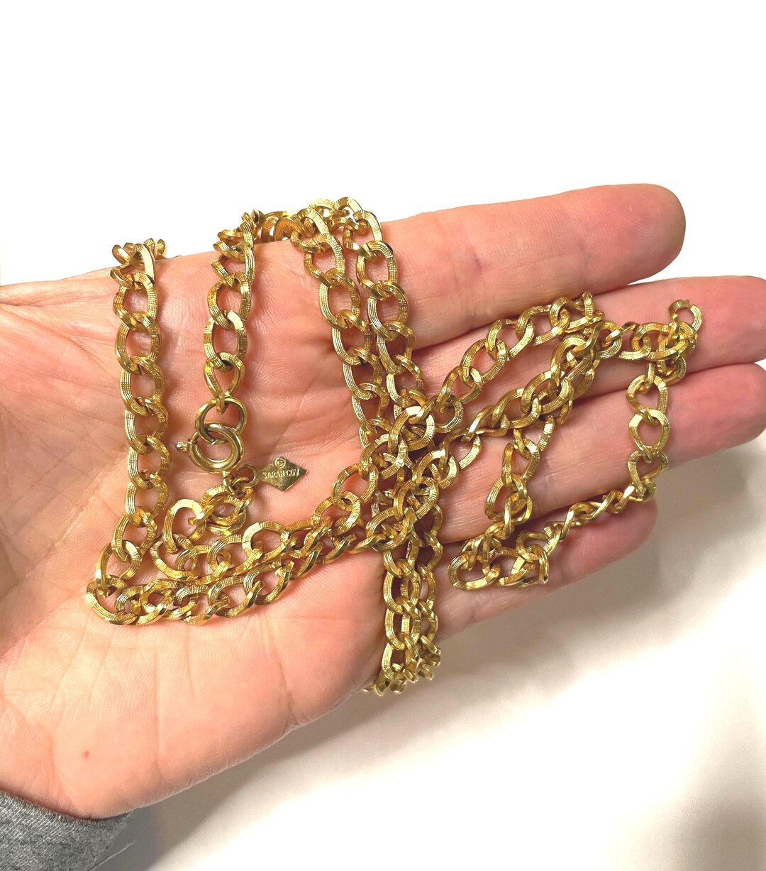Vintage Sarah Coventry Textured Gold Tone Link Chain - Etsy