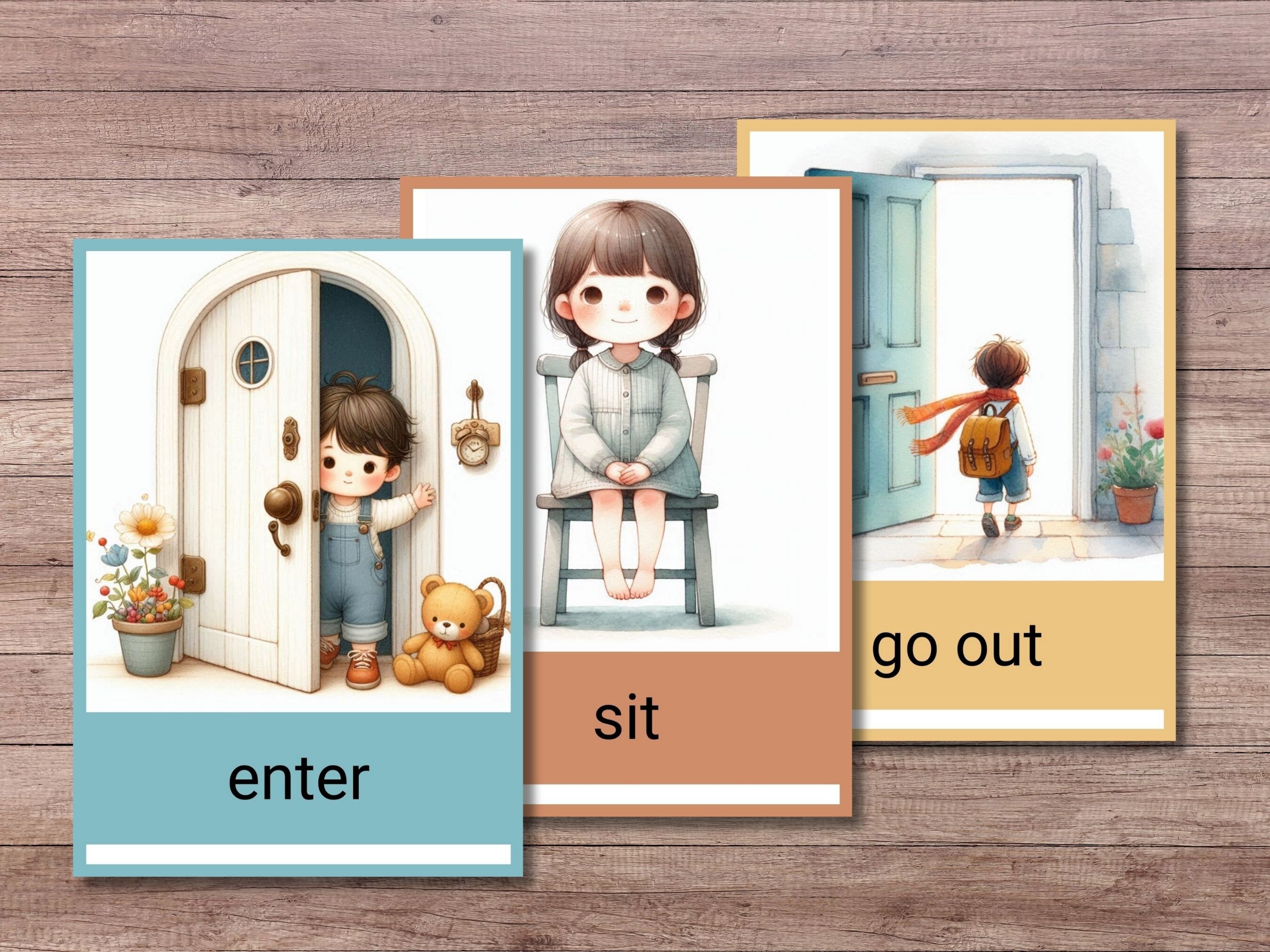 Printable Verb Flashcards, Verb Flashcards, Verb Flashcards With ...