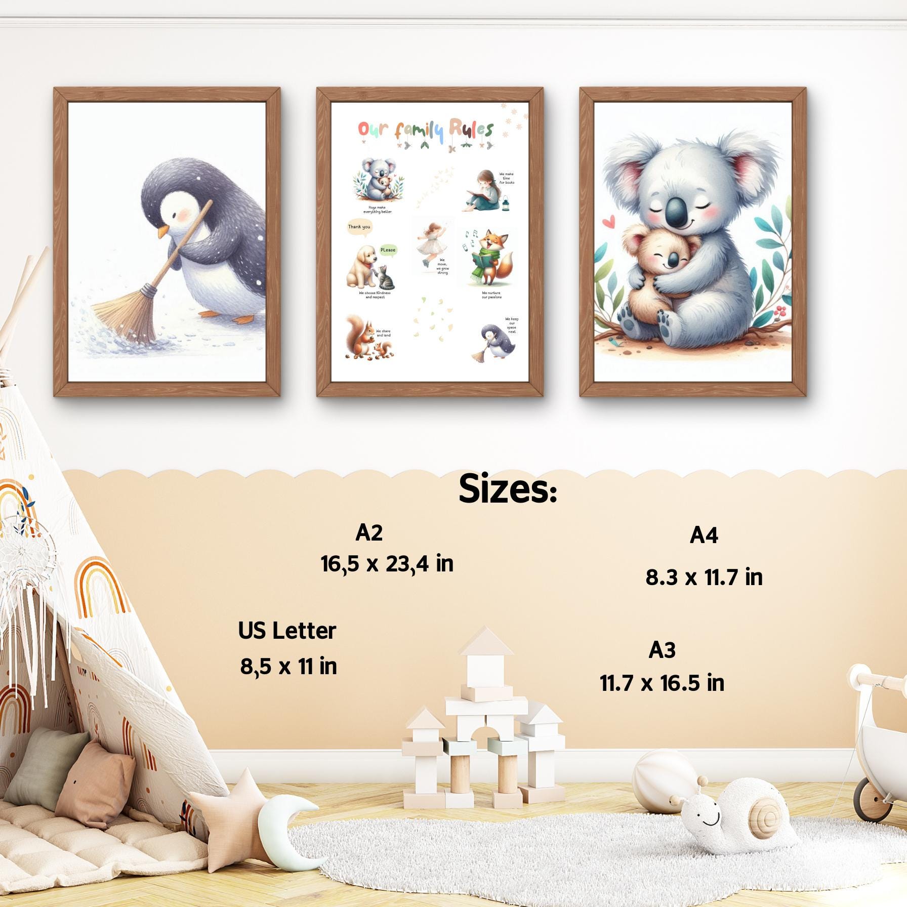 Family Rules Poster for Kids, House Rules, Kid Behaviour, Printable ...