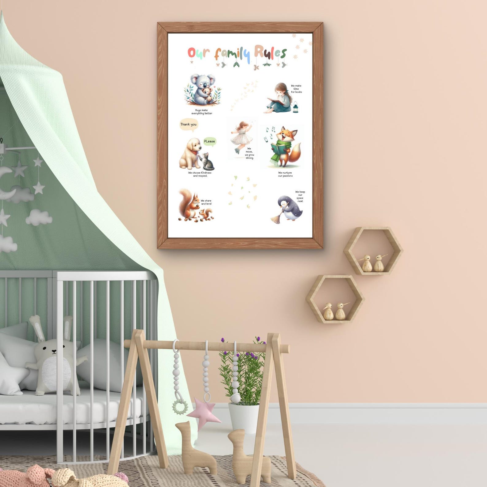 Family Rules Poster for Kids, House Rules, Kid Behaviour, Printable ...