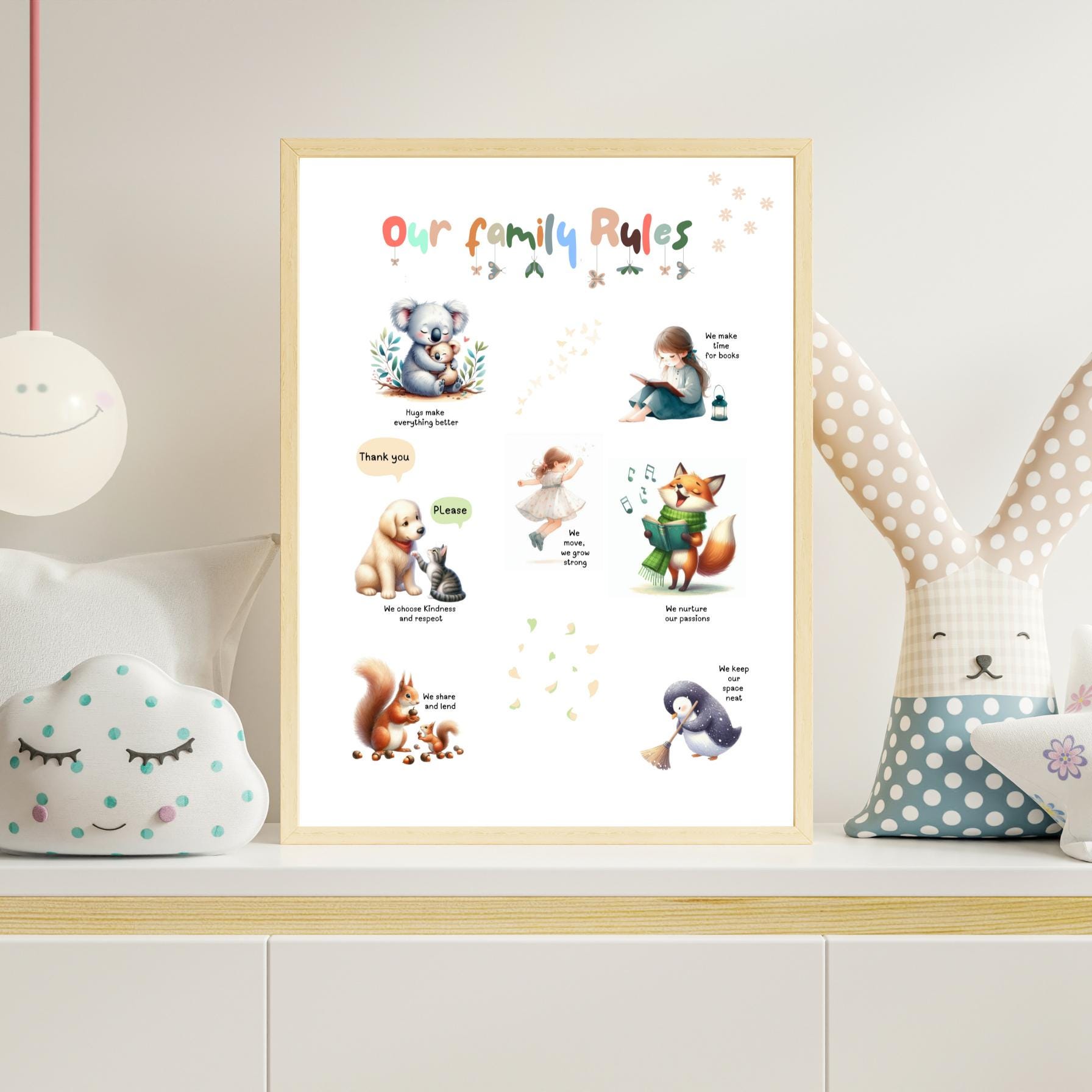 Family Rules Poster for Kids, House Rules, Kid Behaviour, Printable ...