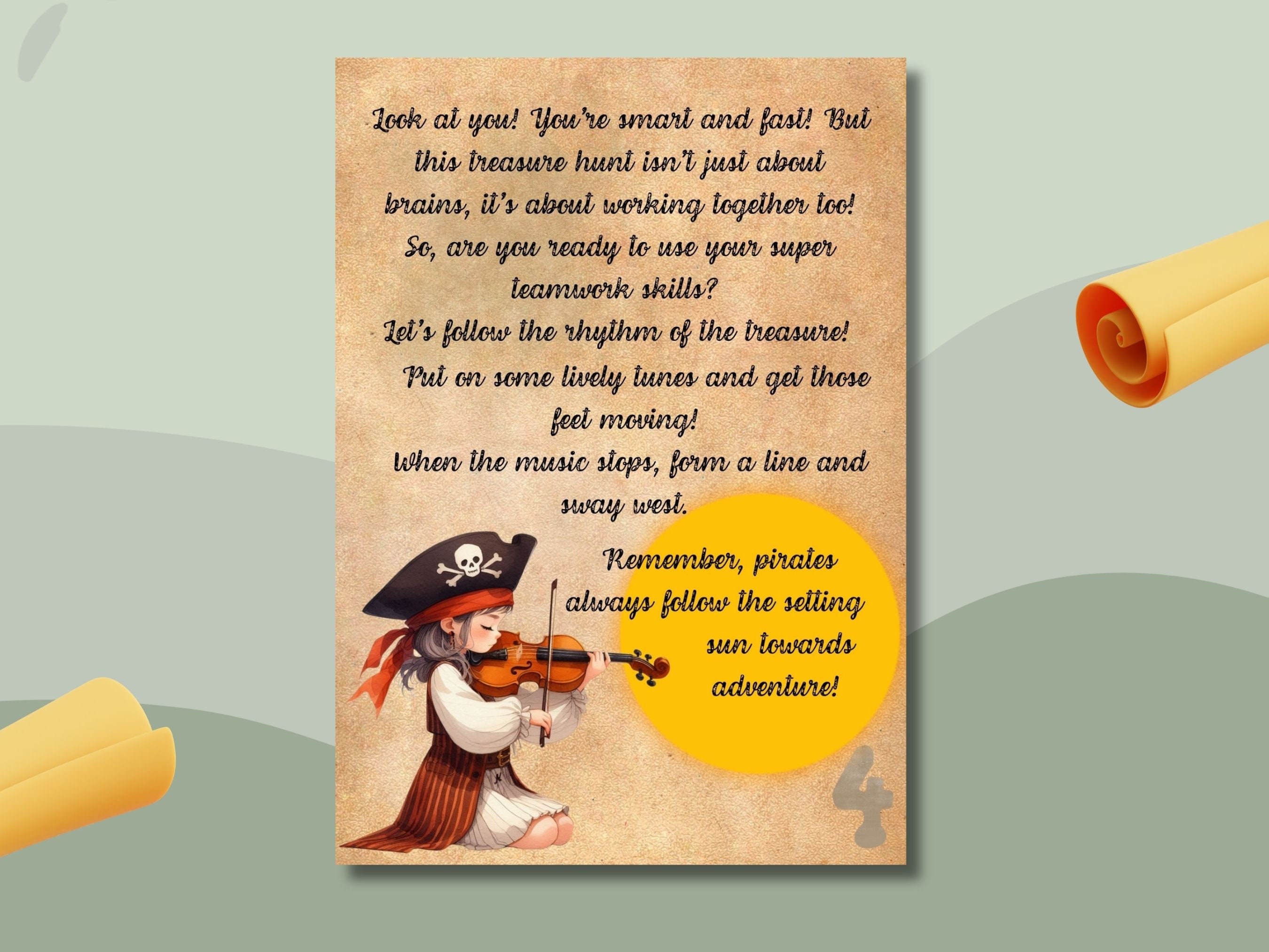 Pirate Treasure Hunt, Birthday Pirate Treasure Hunt, Pirate Yoga Cards ...