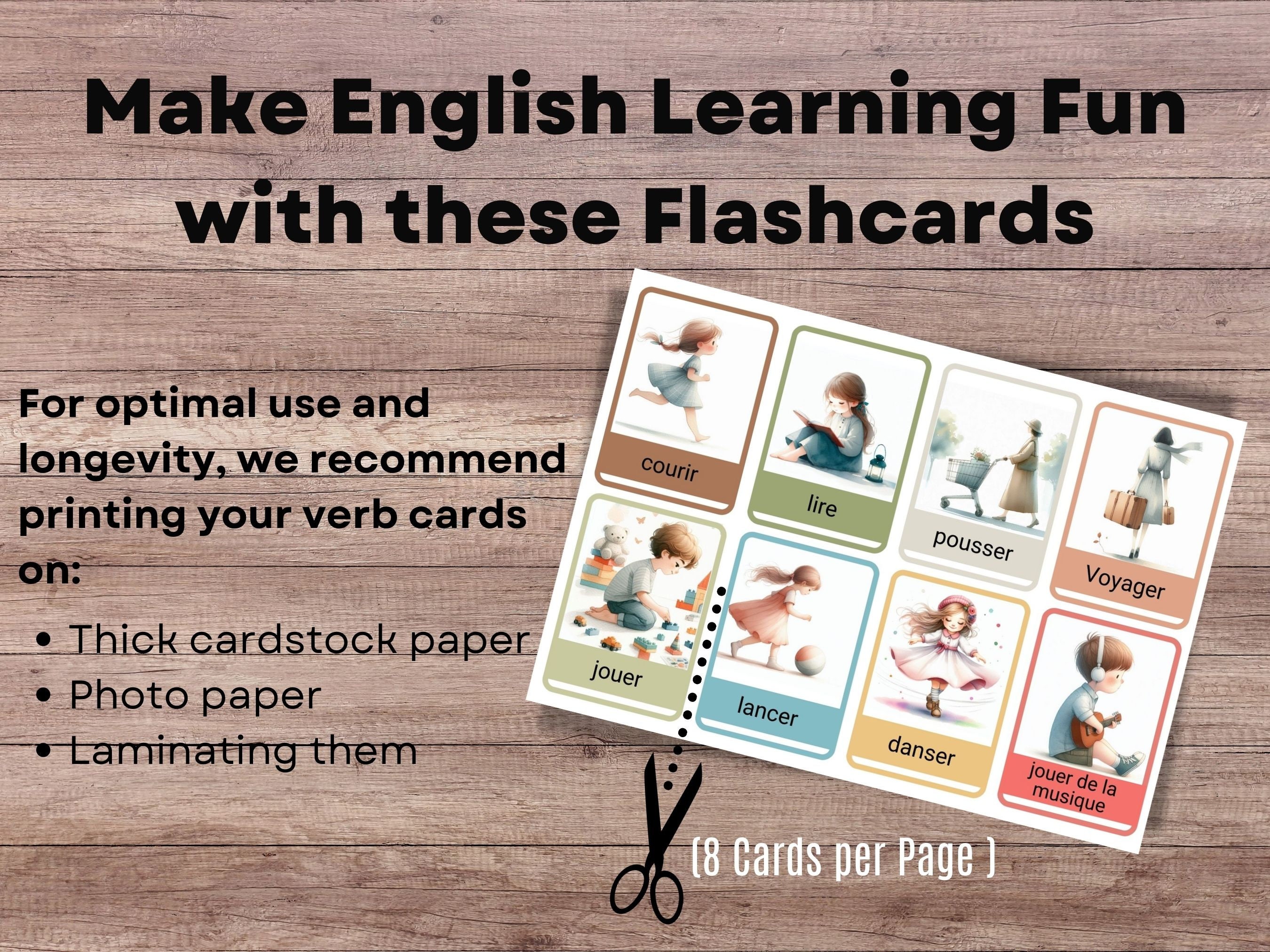 Printable Verb Flashcards, Verb Flashcards, Verb Flashcards With ...