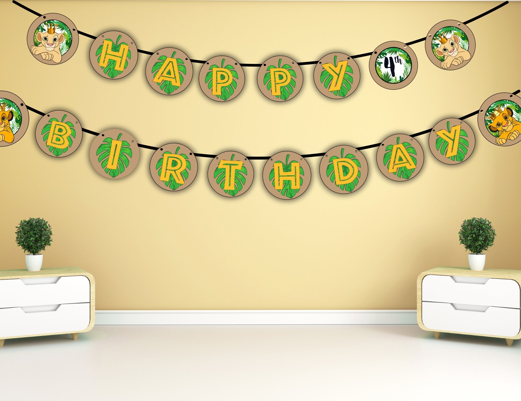 DIGITAL FILE. Lion King Custom Printable Banner, Birthday, Any Occasion ...