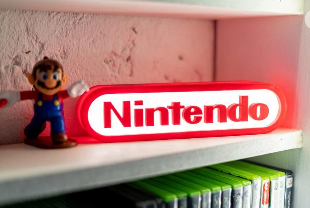 Nintendo Logo Light, Game Room, Desktop Light, Hanging Light, Gaming ...