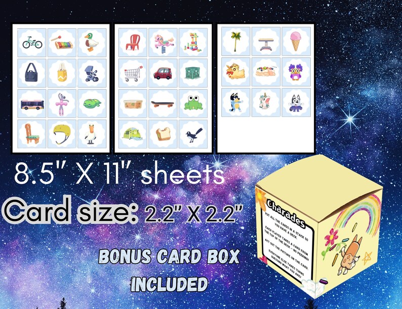DIGITAL FILE. Bluey Charades Game Printable, Charades Game, Charades ...